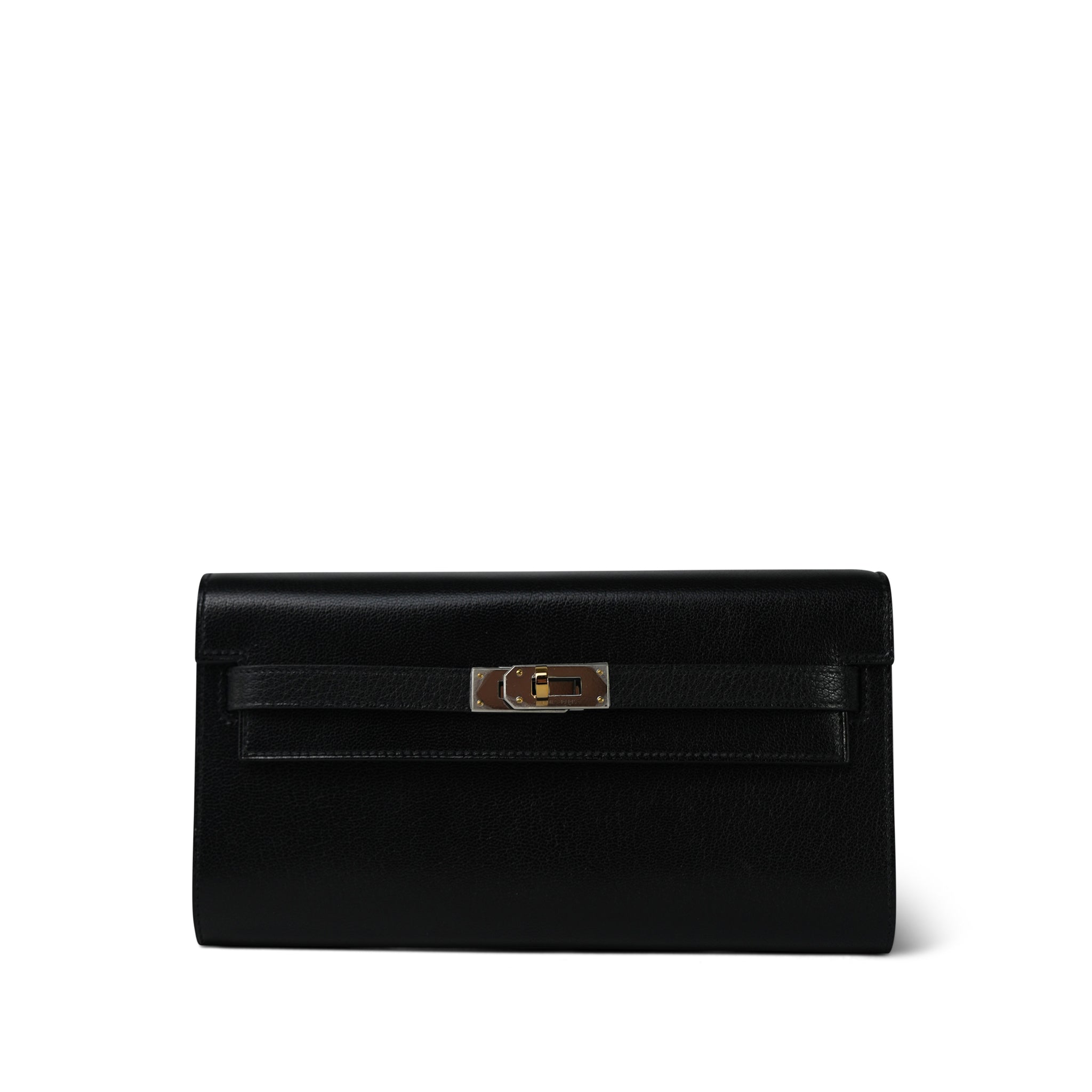 Kelly Wallet To Go Black Chamkila Electrum Plated W Stamp – REDELUXE