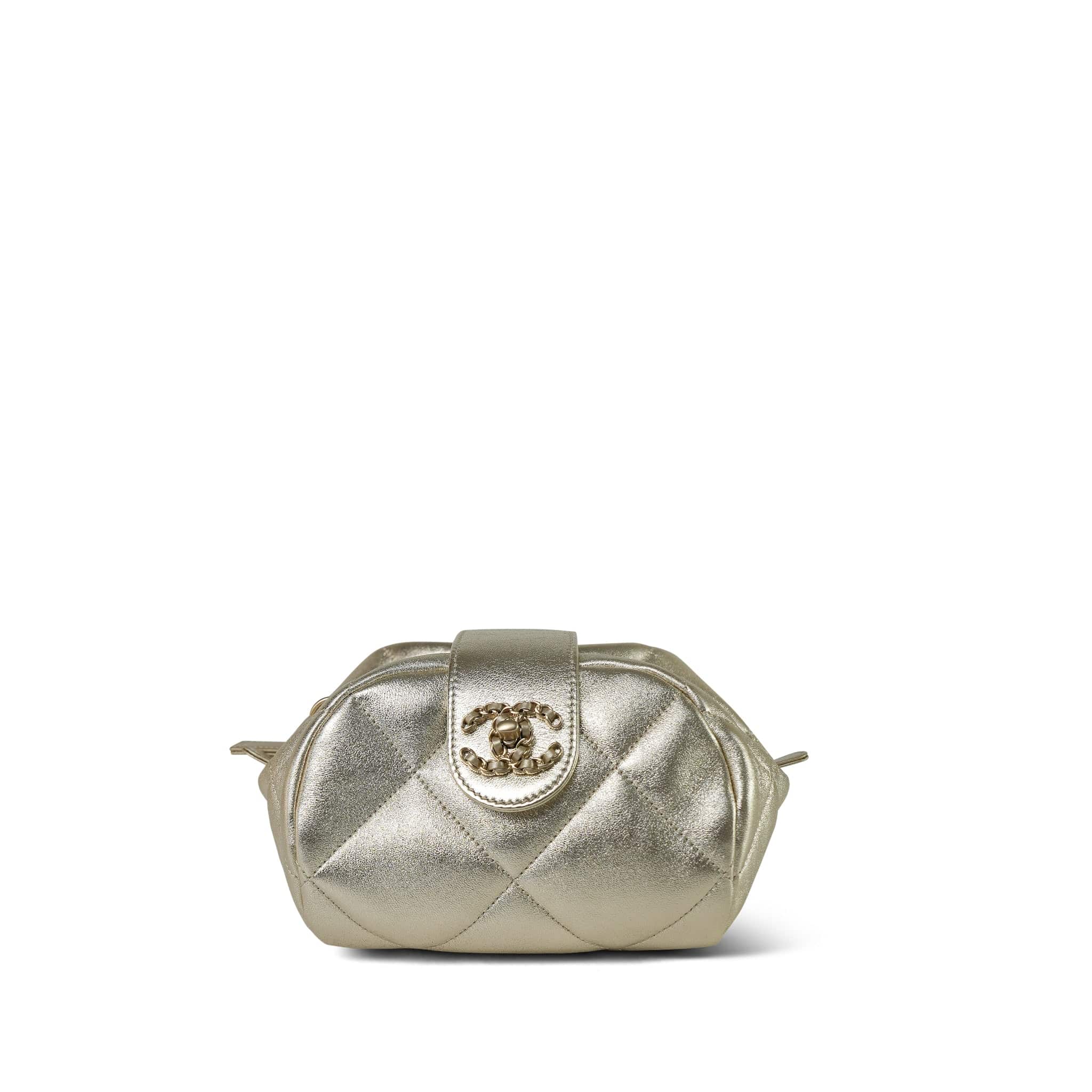 25A Gold Metallic Lambskin Quilted Cuff Bag Aged Gold Hardware – REDELUXE