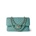 Tiffany Blue Caviar Chevron Quilted Classic Flap Small LGHW – REDELUXE