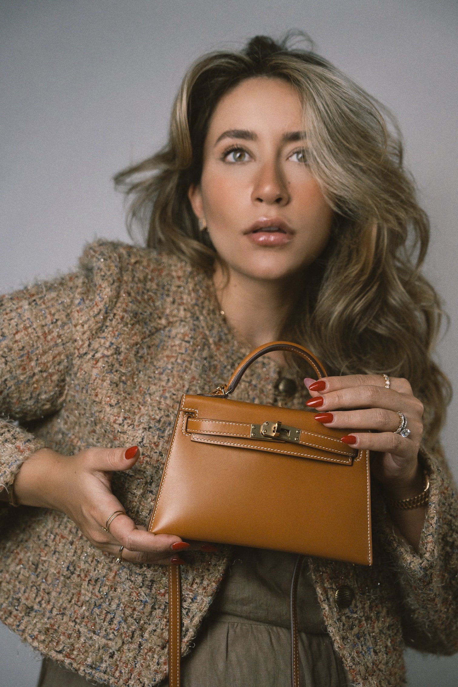 Mini Kelly Sellier Natural Sable Butler Calfskin Gold Plated Y Stamp ...