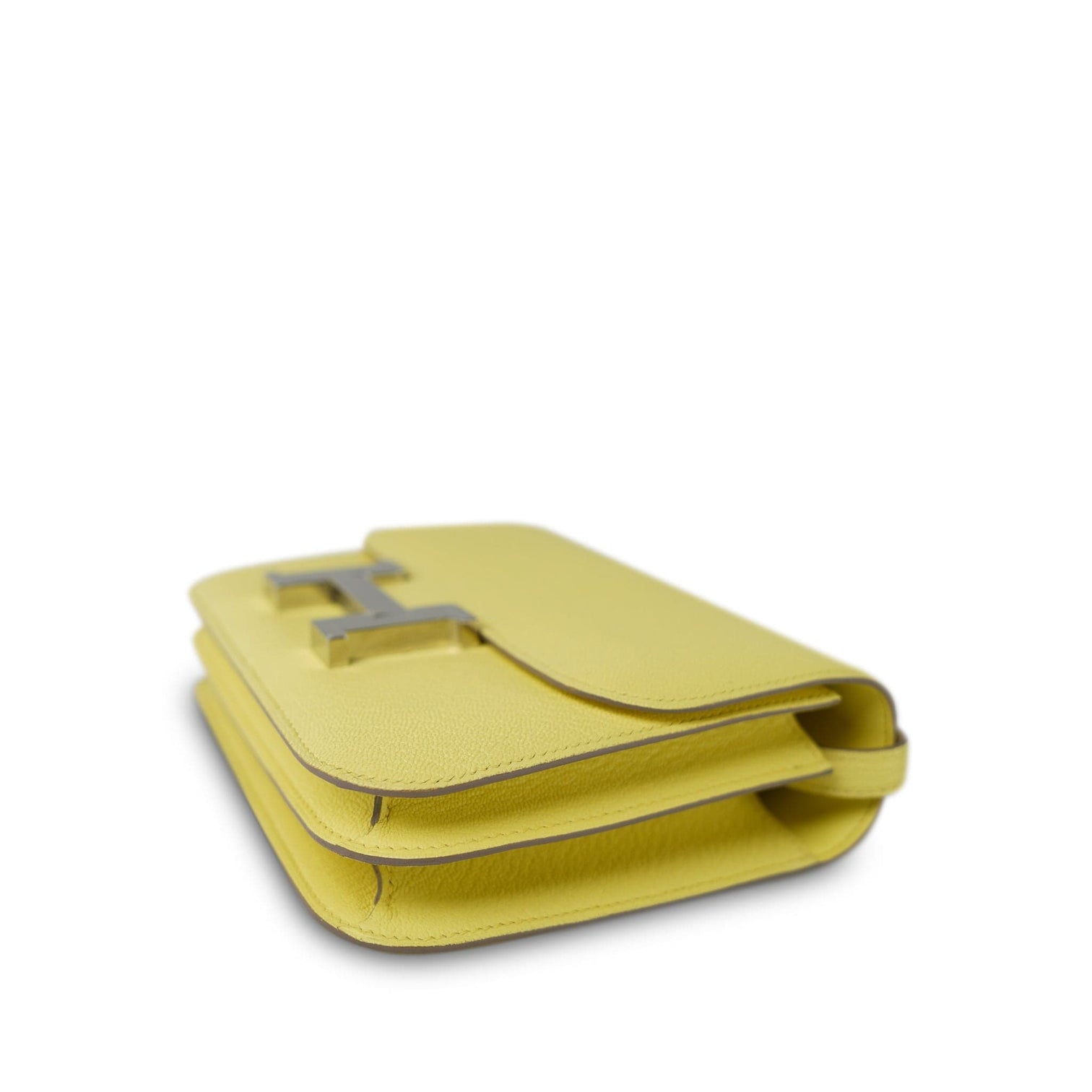 Constance 18 Limoncello Chevre Mysore Palladium Plated W Stamp – REDELUXE