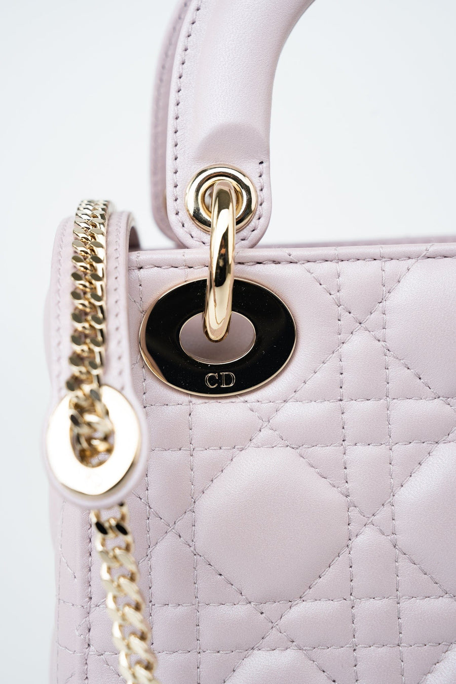 Christian Dior Mini Lady Dior Lotus Cannage Pale Lilac Pink Pearlescen ...